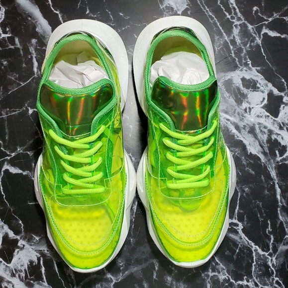 Yoki | Shoes | Yoki Green Transparent Platform Sneakers | Poshmark